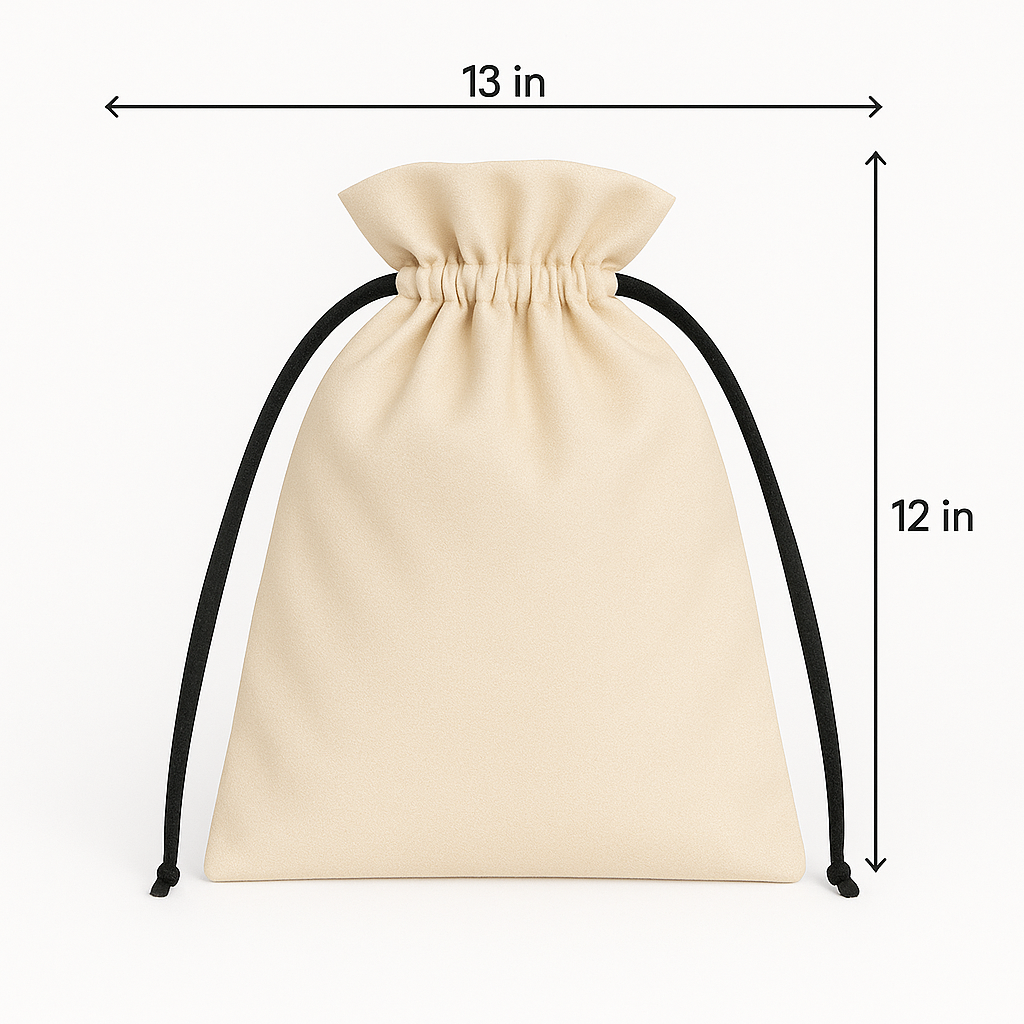 Beige Satin Drawstring Bag – Satin By Sarah