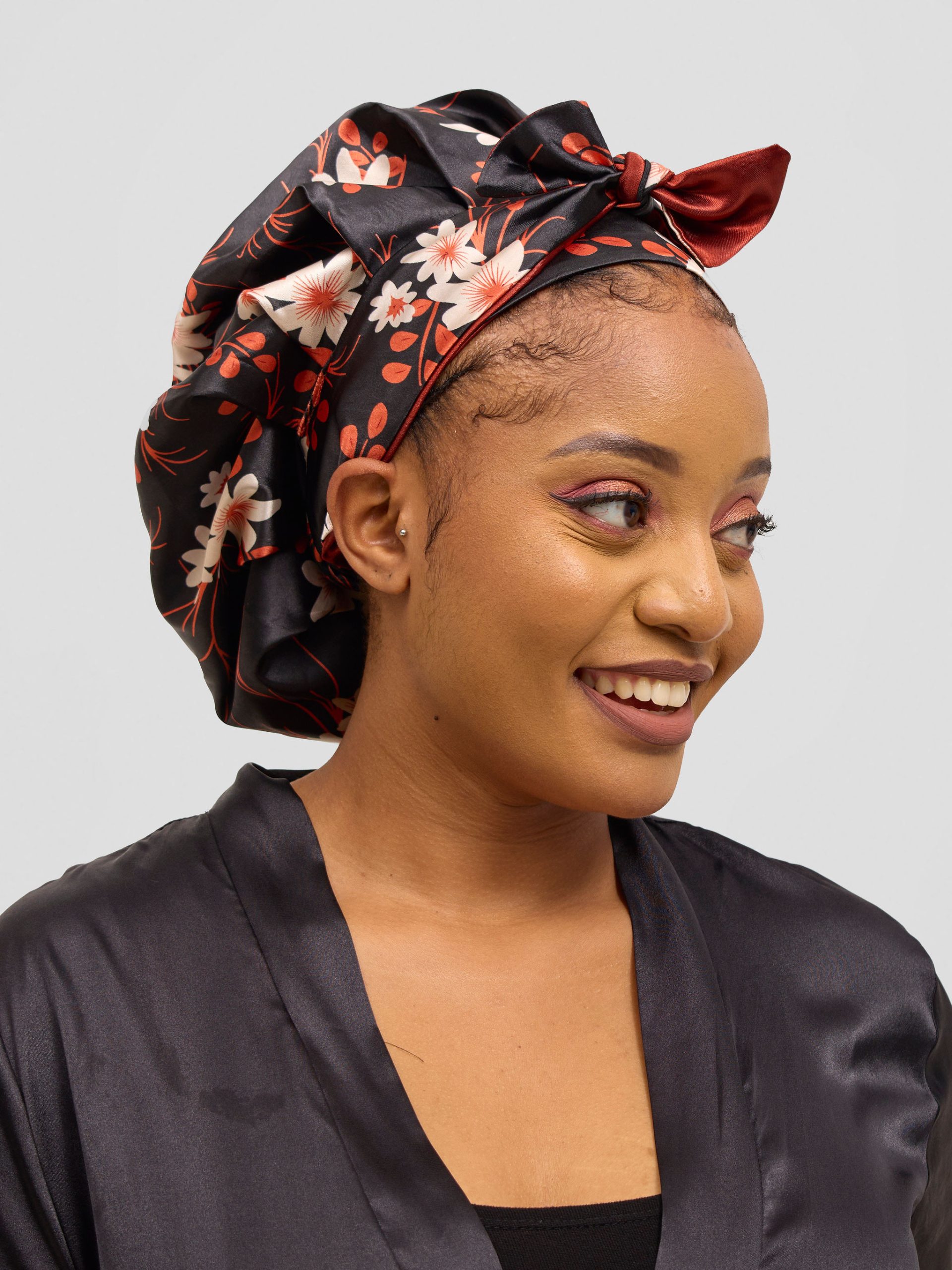 Silk/Satin Tie Bonnet-Rust – Satin By Sarah